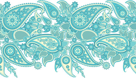 Light paisley seamless pattern with floral motifs Vector Image