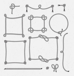 Rope set of square frames collection thick Vector Image