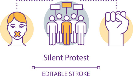 Silent protest concept icon civil disobedience Vector Image