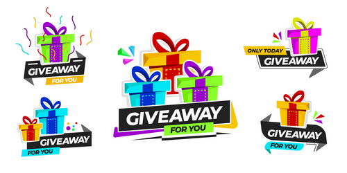 Giveaway element set 4 Royalty Free Vector Image