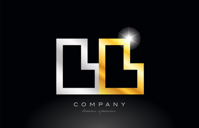 Silver metal l alphabet letter logo icon Vector Image