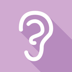 Human anatomy ear sign white icon Royalty Free Vector Image
