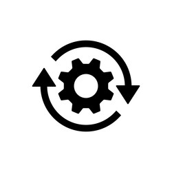 Workflow process icon set operations gear Vector Image
