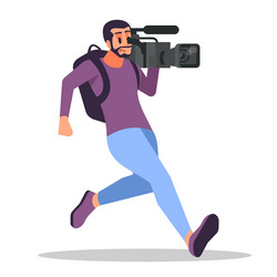 Running Camera Man Cartoon Vector Images (99)