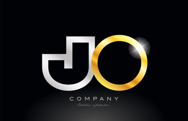 Combination letter jo j o alphabet with gold Vector Image