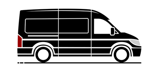 Icon van side view on white background van side Vector Image