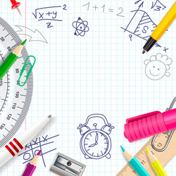 School background in drawing style Royalty Free Vector Image