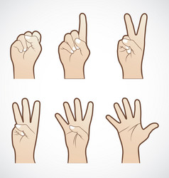 Afro hand human counting Royalty Free Vector Image