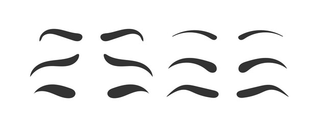 Various shapes eyebrows Royalty Free Vector Image