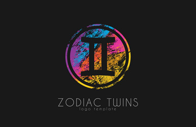 Zodiac twins logo symbol creative Royalty Free Vector Image