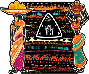 Ethnic background design for poster card Vector Image