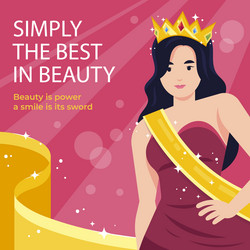 Flat pageant contest posts set Royalty Free Vector Image