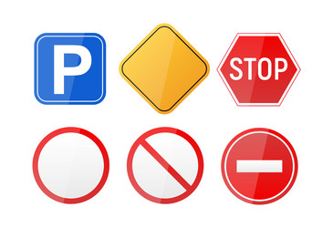 Warning road sign red triangle with exclamation Vector Image