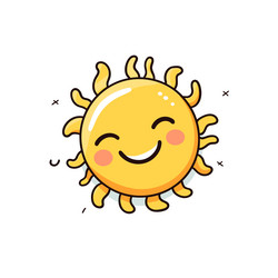 Sun hand-drawn comic sun doodle style cartoon Vector Image