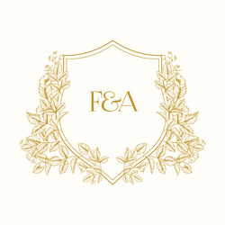 Aq initial wedding monogram logo crest Royalty Free Vector