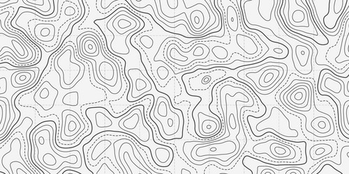 Ocean topographic line map with curvy wave Vector Image