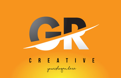 Gr g r letter modern logo design with yellow Vector Image