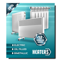 Electric heaters bright promotional poster Vector Image