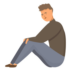 Sad homeless family icon cartoon style Royalty Free Vector