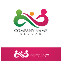 Infinity people family care logo design Royalty Free Vector