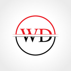 Initial wd letter linked logo creative letter wd Vector Image