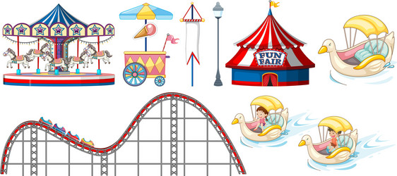 Fun fair theme park on isolated background Vector Image