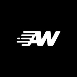 Letter aw fast speed technology modern logo design