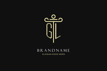 Gl logo initial pillar design with luxury modern Vector Image