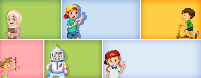 Set different kid characters Royalty Free Vector Image