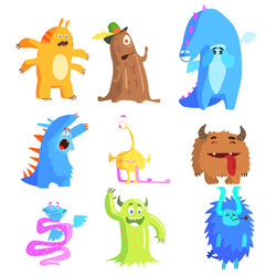 Cute alien monsters cartoon next to frame board Vector Image