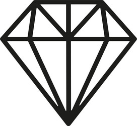 Diamond icon jewel symbol flat Royalty Free Vector Image