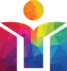 Letter m with man logo design Royalty Free Vector Image