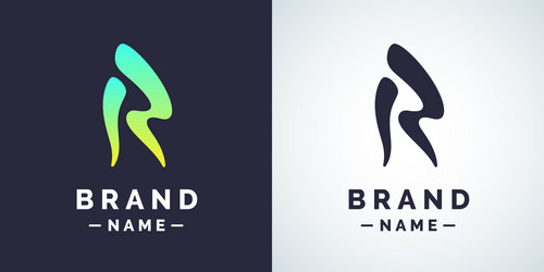 Modern linear logo and sign the letter r Vector Image