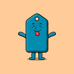 Cute cartoon price tag with happy expression Vector Image
