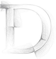 Doodle digital drawn sketch letter d Royalty Free Vector