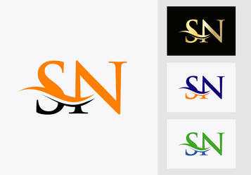 Letter sn logo design template s n Royalty Free Vector Image