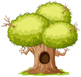 Smiley happy tree cartoon Royalty Free Vector Image