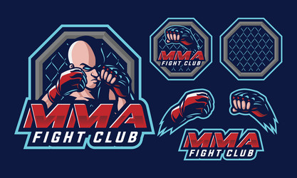 Vintage logo for a wrestling with ring Royalty Free Vector