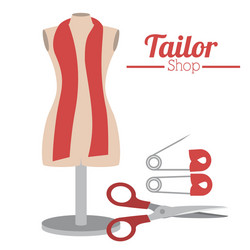 Tailor shop composition Royalty Free Vector Image