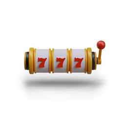3d slot machine with winning combination playing Vector Image