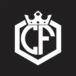 Cf initial logo linked circle monogram Royalty Free Vector