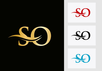 So logo design swoosh letter logo design Vector Image