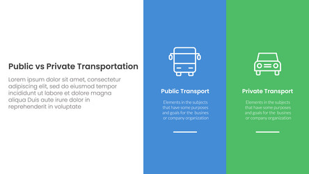 Public transport vs personal vehicle comparison Vector Image
