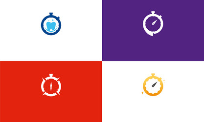 Stopwatch timer logo designs template Royalty Free Vector