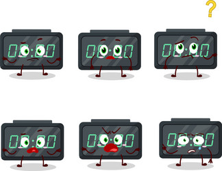 Afraid alarm clock mascot cartoon Royalty Free Vector Image