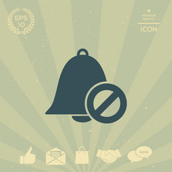 No bell icon prohibition sign stop symbol Vector Image