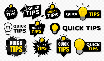 Quick tips badge Royalty Free Vector Image - VectorStock