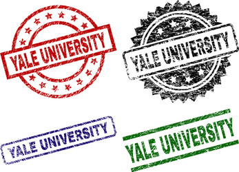 Gold yale university medal stamp Royalty Free Vector Image