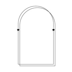 Arch frame border icon with star shape symbol Vector Image
