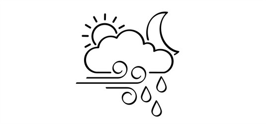 Cloud sun moon wind rain snow weather Royalty Free Vector